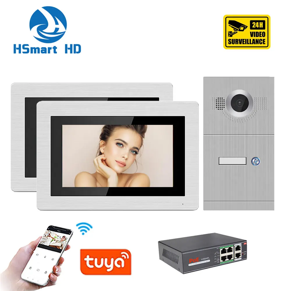Tuya Smart Phone Wifi 7inch Wireless Video Intercoms For Home 1/2/3 ...