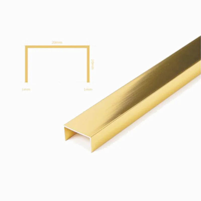 1pcs 10mm*20mm*800mm Bright golden color Aluminum alloy decorative ...