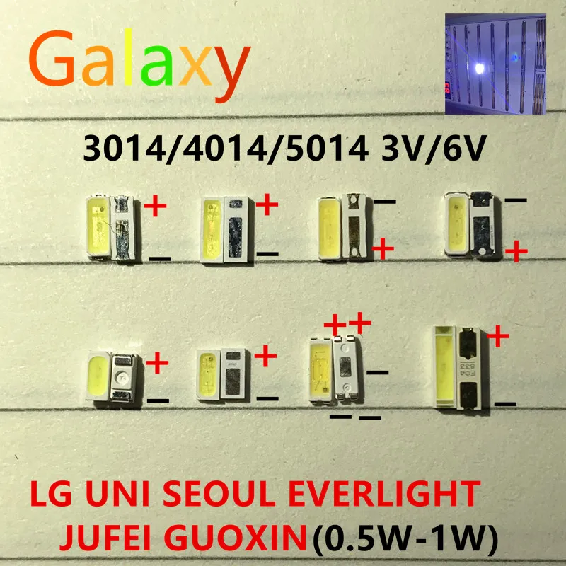 50 100PCS LED 비드 쿨 화이트 3014 4014 5014 JUFEI UNI SEOUL LG GUOXIN 0.5W 0 ...