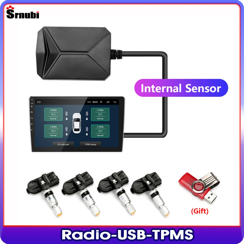 USB Android TPMS Tire Pressure Monitoring System 5V Interne Externe Für Android Navigation Auto ...