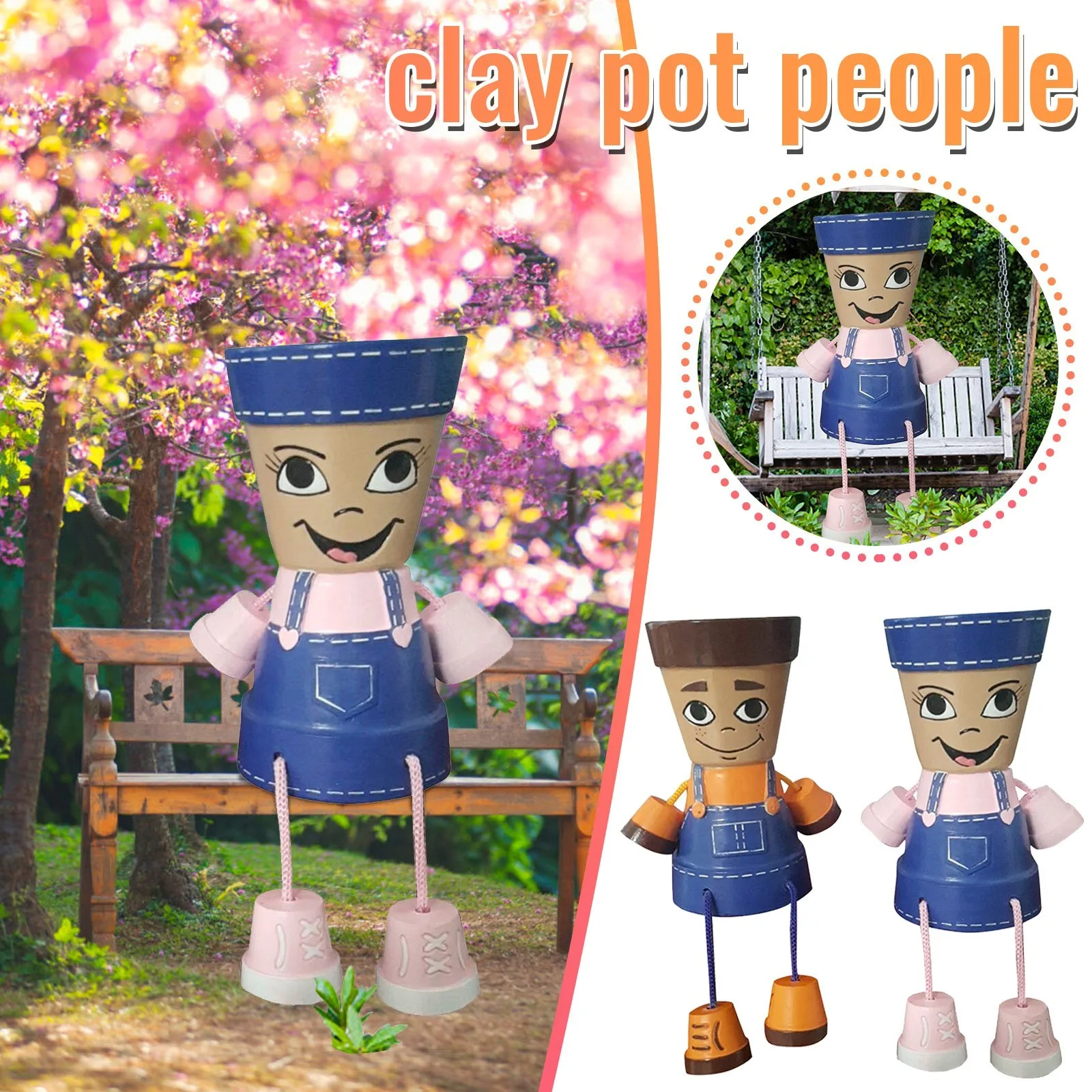 Children's resin flower pot Clay Pot People Planter Realistic Delicate ...