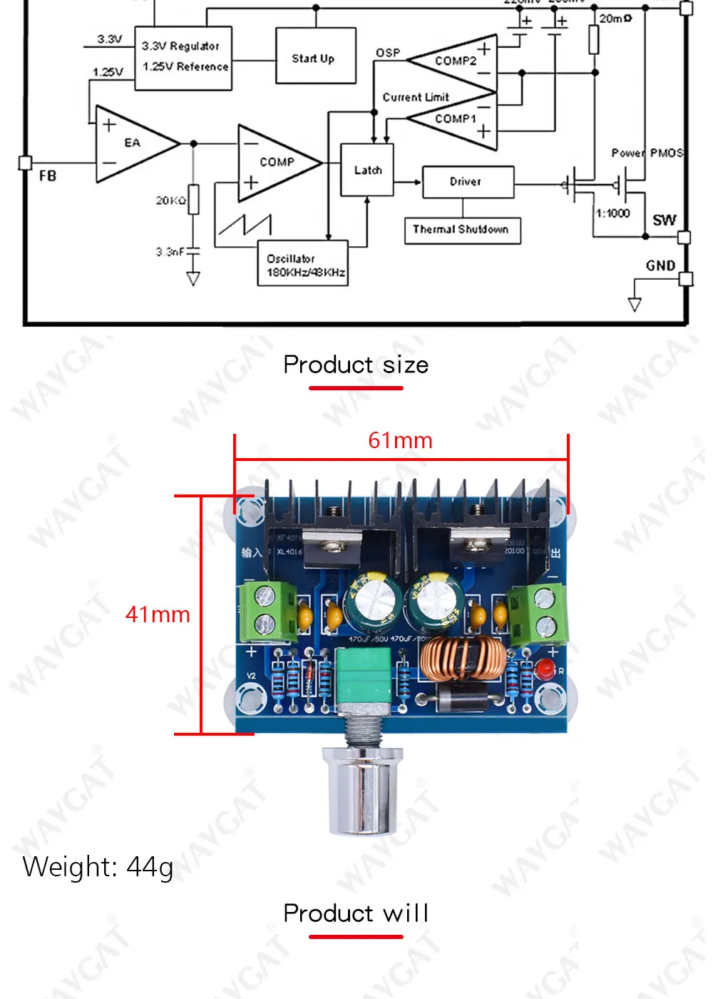 XH-M401 DC-DC Step Down Buck Converter Power Supply Module XL4016E1 PW
