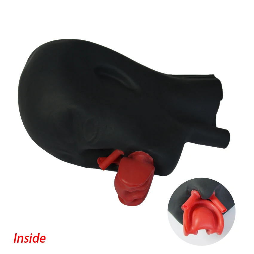 Free Shipping ! Latex Mask Fetish Unisex Rubber Hood Sm Mask Anatomical ...