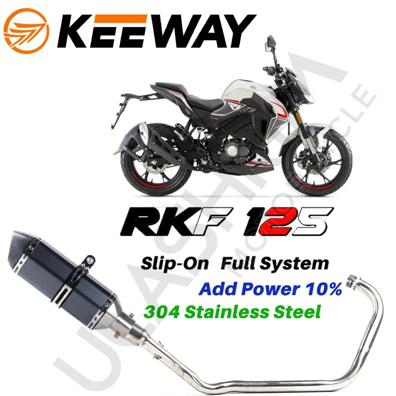 Motorcycle Exhaust Muffler Full Sytem Slip On For Keeway Rkf 125 Rkf125 ...