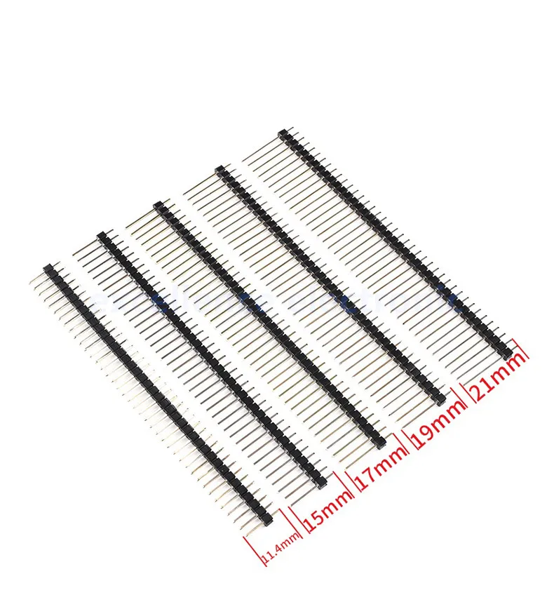 10Pcs 2.54mm Single Row Male 1x40P Breakaway PCB Board Pin Header Long ...