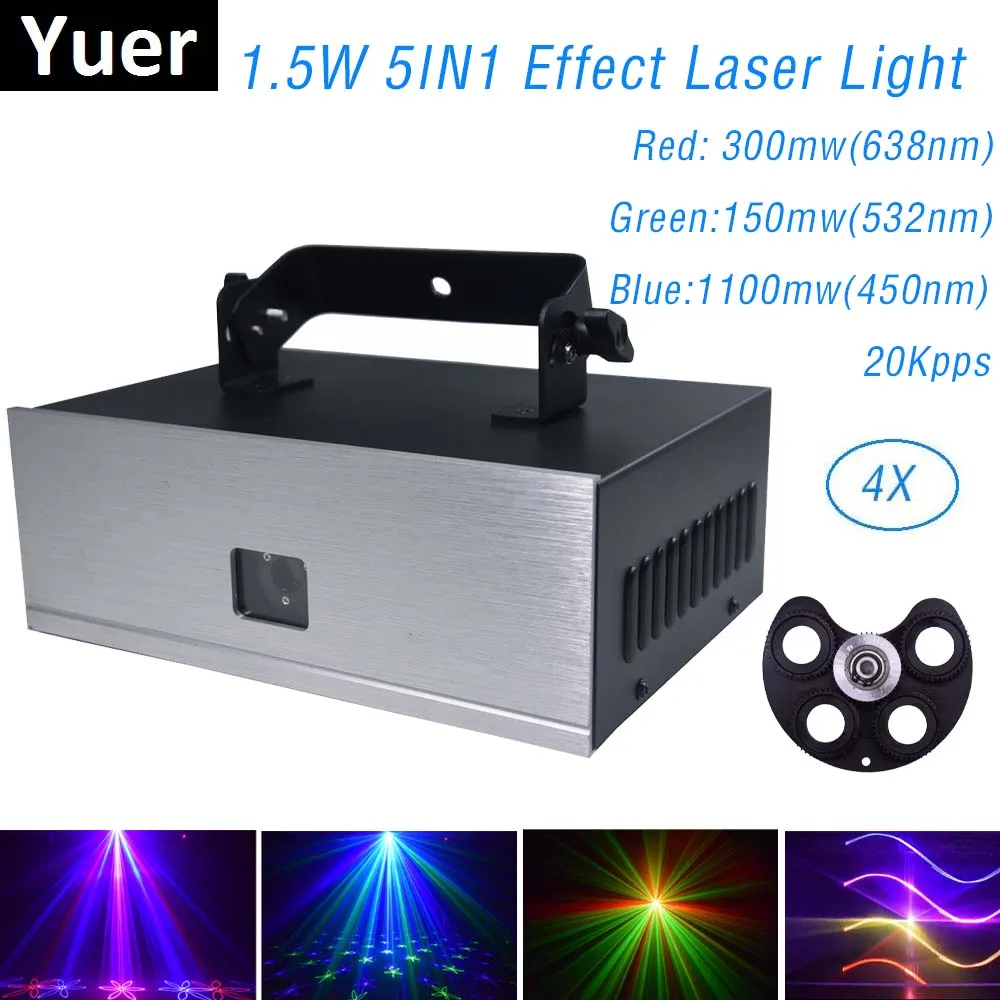 Stage Laser Light 1.5 Watt Rgb Dmx Dj Disco Laser Light 20kpps 1.5w ...