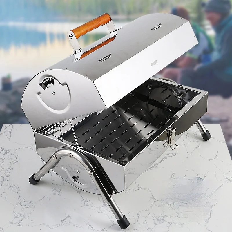 Stainless-steel-grill-portable-folding-outdoor-simple-grill-BBQ-grill ...