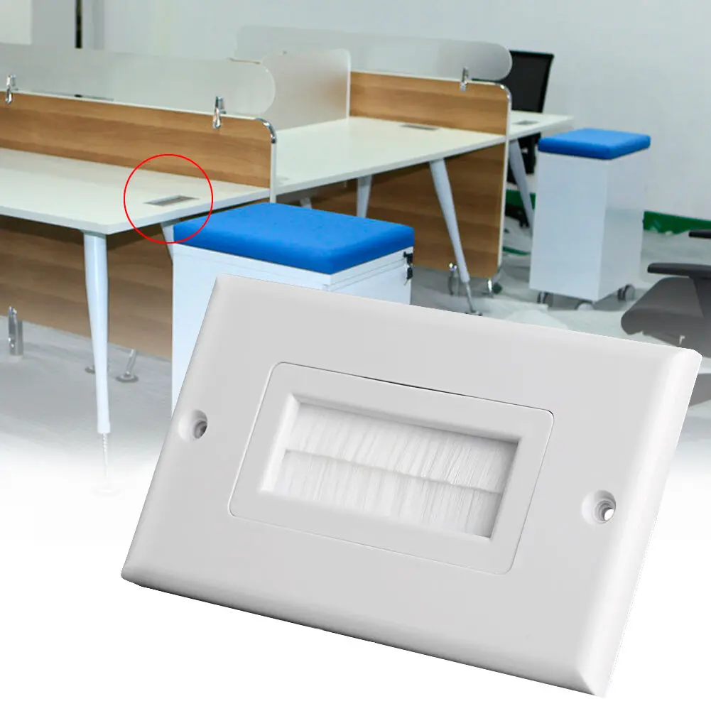 1 Single Gang Bristle Brush Wall Plate Port Insert Cover Outlet 120 ...