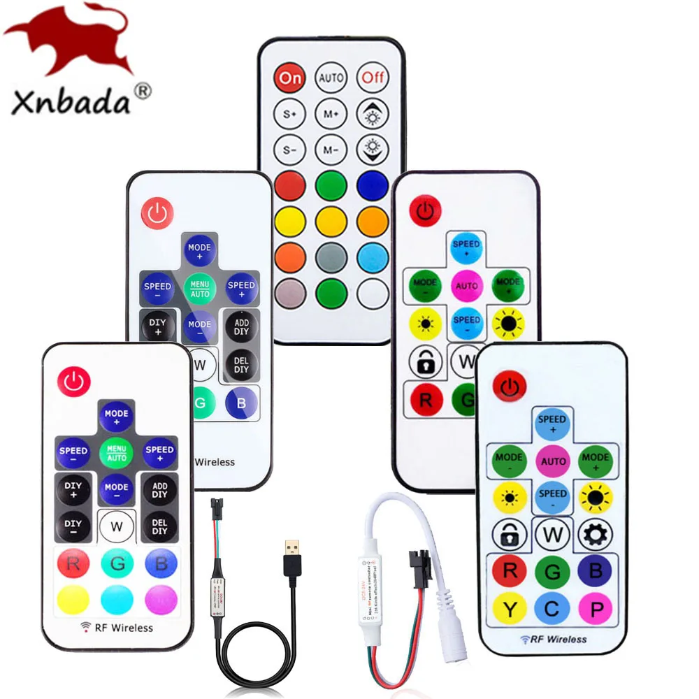 Ws2811 Ws2812b Led Pixels Strip Light Controller Usb/dc Mini 3keys Rf ...