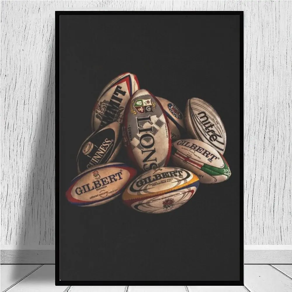 Rugby Balls Canvas Painting Art Posters and Prints Abstract Wall ...