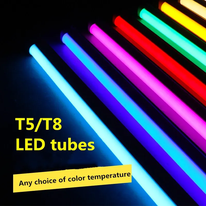 2835SMD T5/T8 integrado Tubos Led de colores 0,3 m/0,6 m Led rojo verde azul rosa púrpura tubo ...