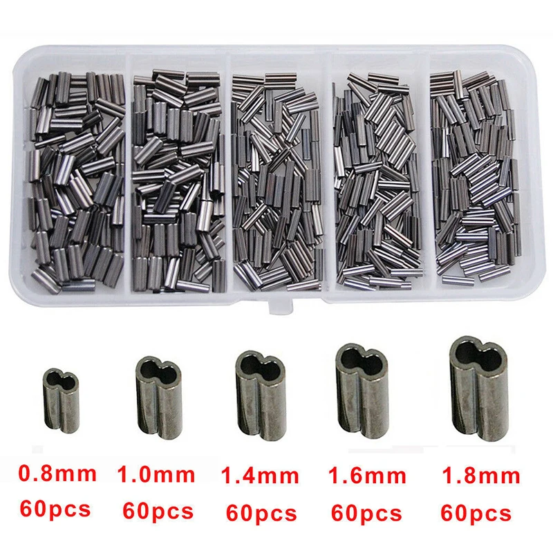 50/300pcs/Lot Round Copper Fishing Line Aluminum Crimp Sleeve Copper ...