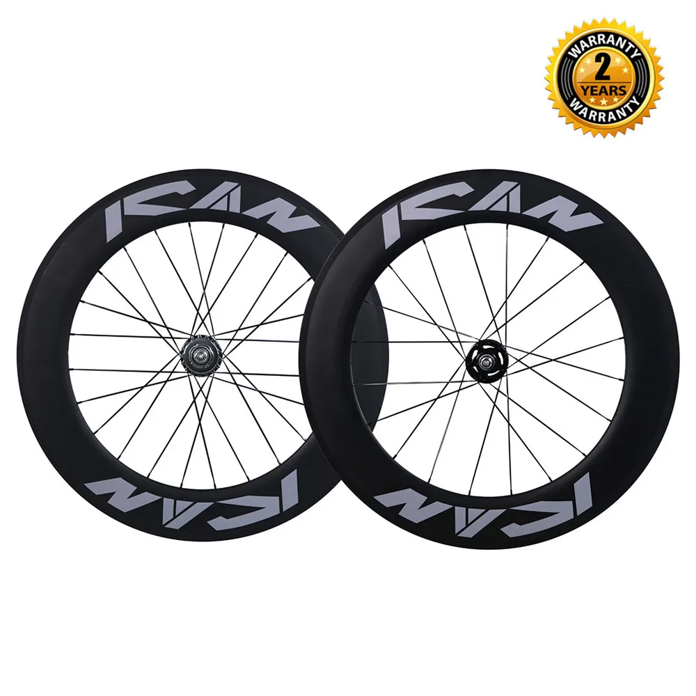 Carbon Track Bike Wheel 88mm Clincher Tubular Single Speed Wheels 20/24 ...
