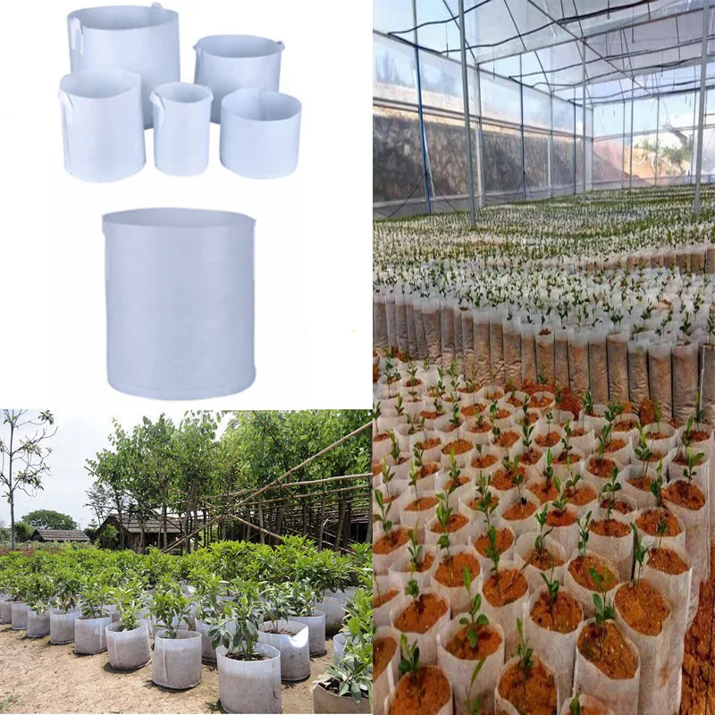 Round Fabric Pots Root Container Non-woven Eco-friendly Grow Bag Plant ...