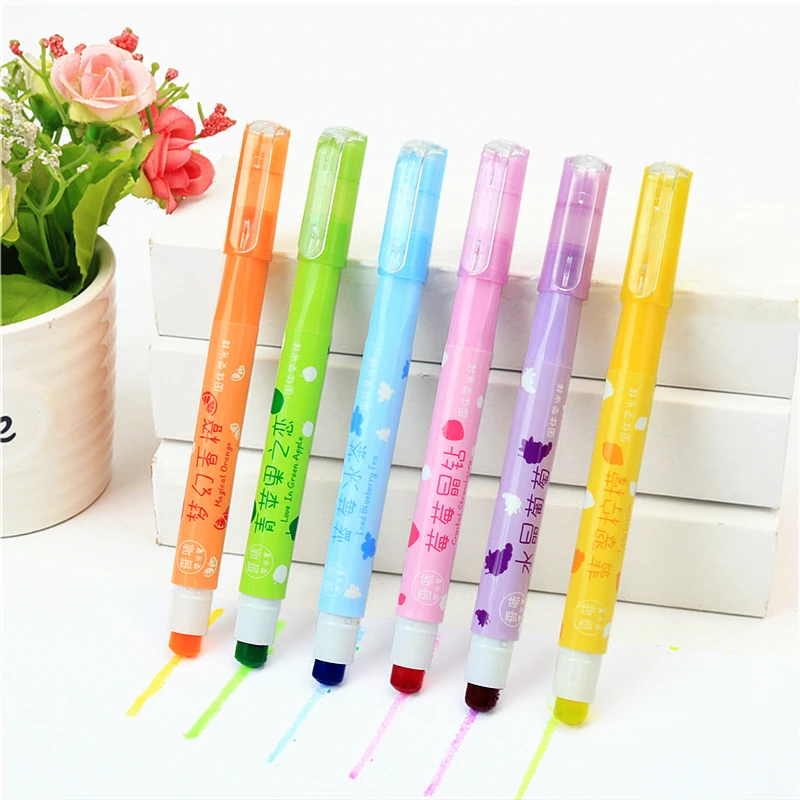 Fruit Scented Highlighter Solid Rotating Retractable Creative Marker ...