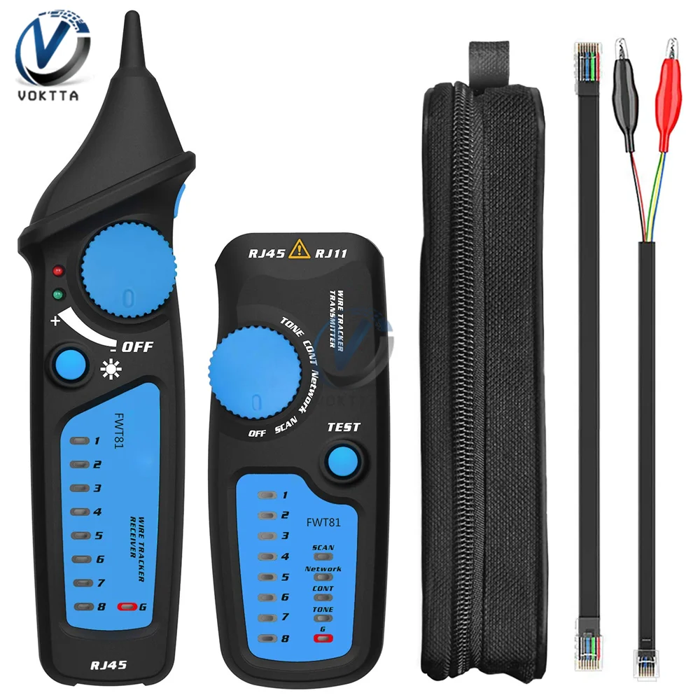 Fwt81 네트워크 케이블 테스터 Rj45 Rj11 와이어 트래커 전화선 테스터 Lan 네트워크 케이블 콜레이션 전기 라인