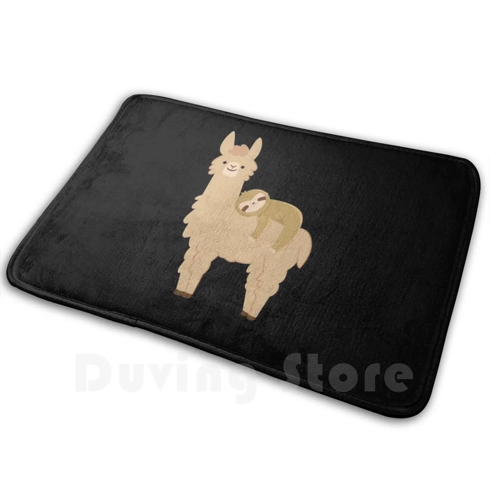 Adorable-Sloth-Relaxing-On-A-Llama-Funny-Llama-Sloth-Carpet-Mat-Rug ...