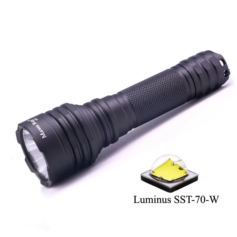 Black Manta Ray M45 LED Flashlight Torch with Luminus SST70,Copper DTP ...