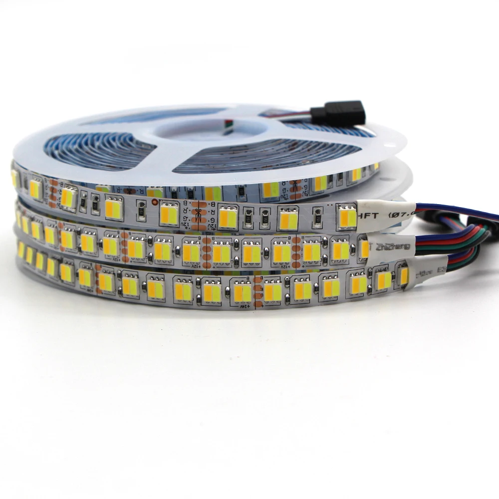 5m-5050-5025-CCT-WW-CW-LED-strip-LIGHT-color-temperature-adjustable-led ...