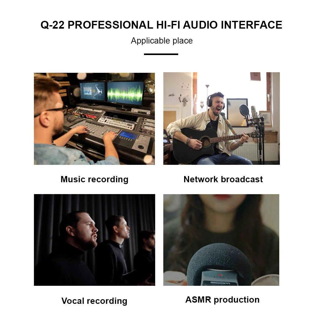 TEYUN Q22 usb sound card studio recording audio interface High fidelity ...