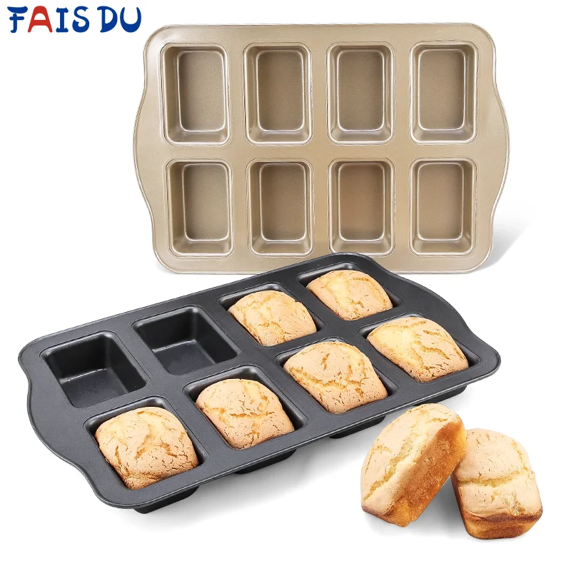 8 cavity Financier Cake Mold Metal Bakeware Carbon Steel Baking Mould ...