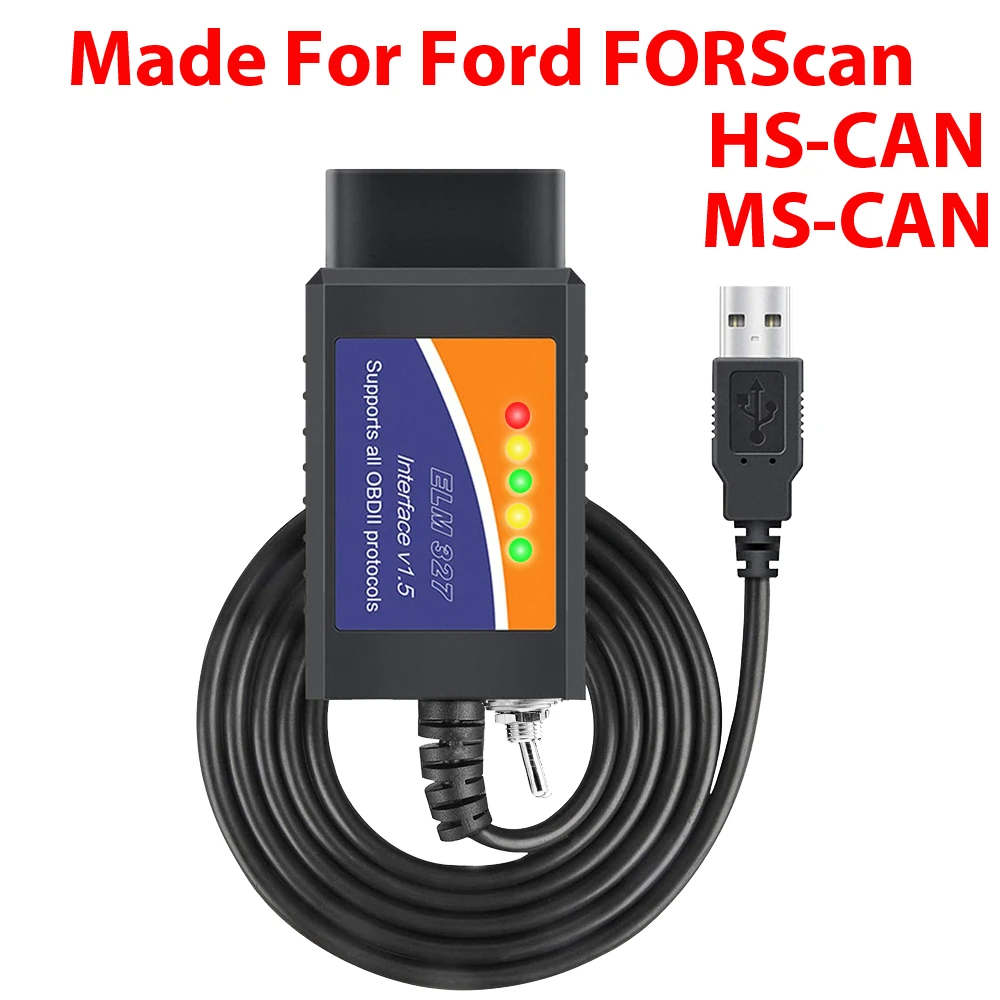 ELM327 USB OBD2 Scanner V1.5 PIC18F25K80 Code Reader Tools for Ford HS CAN/MS CAN Switch Forscan ...