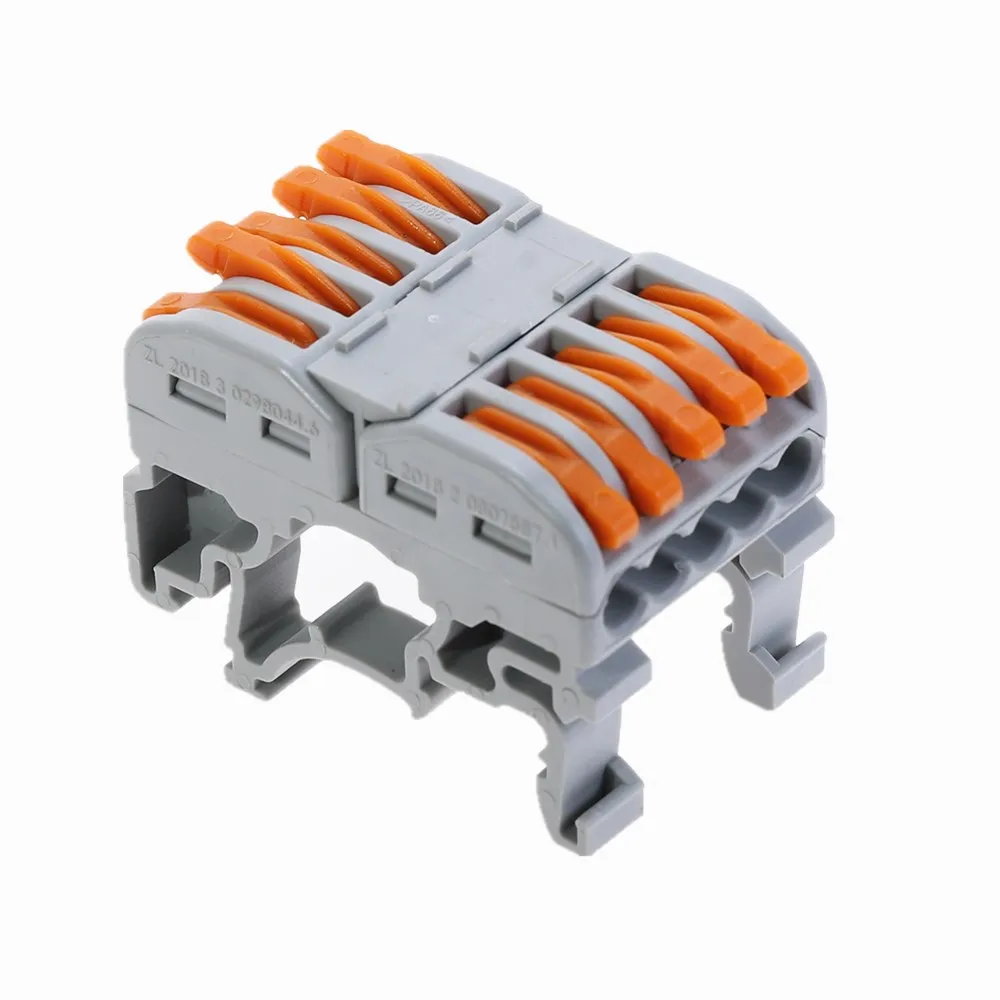 10Pcs PCT 511 Terminals Din Rail Fast Connection Terminal Press Wire ...