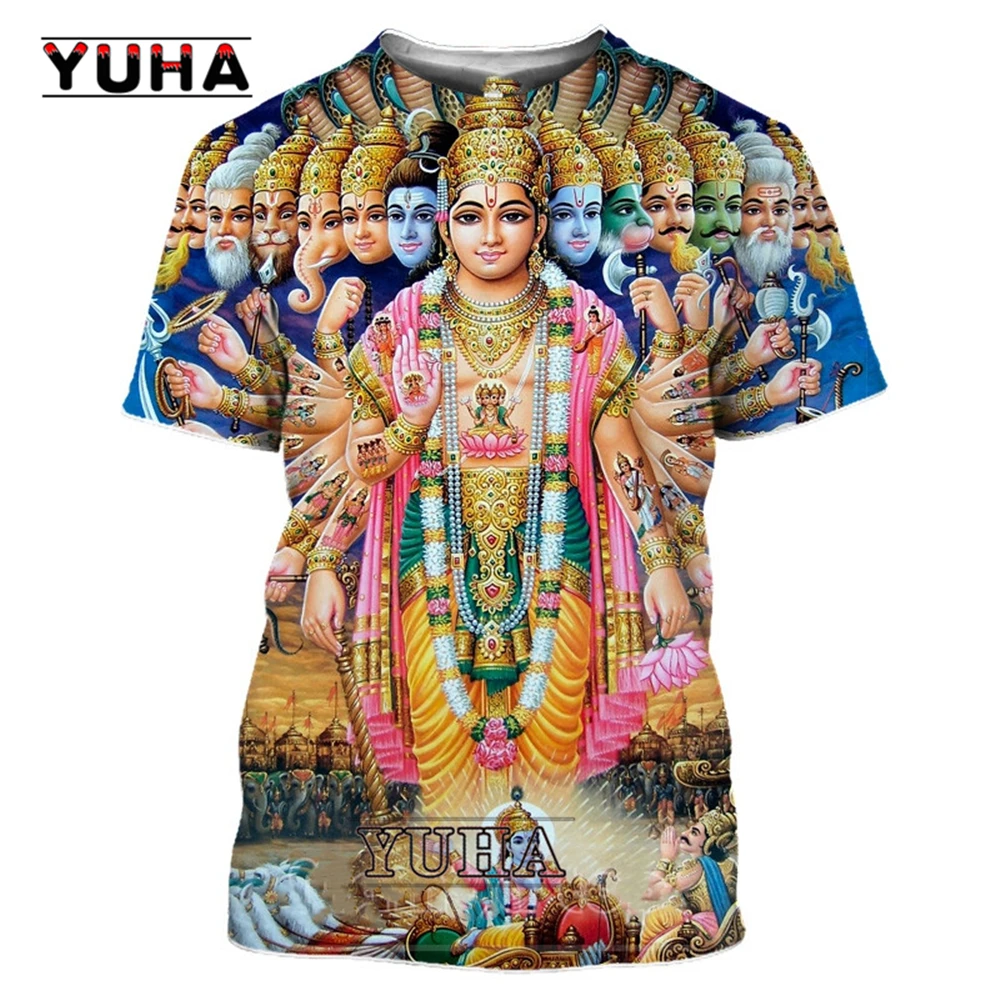 3D Print Hinduism Vishnu Men Tshirt Women Believer Myth Hindu Lord God ...
