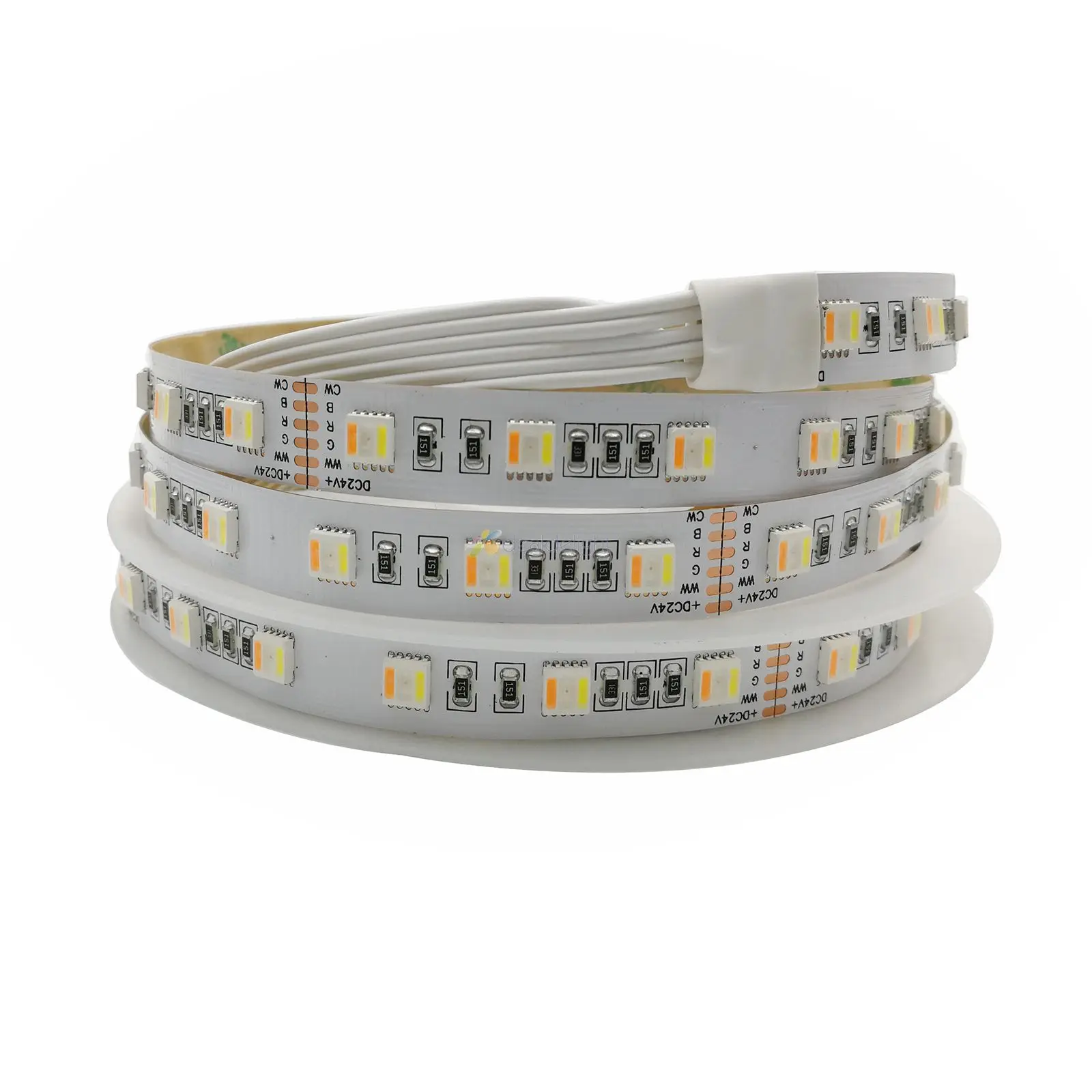 RGB+CCT 5 in 1 LED Strip 5050 60led/meter 12v 24v CW+RGB+WW Chips ...