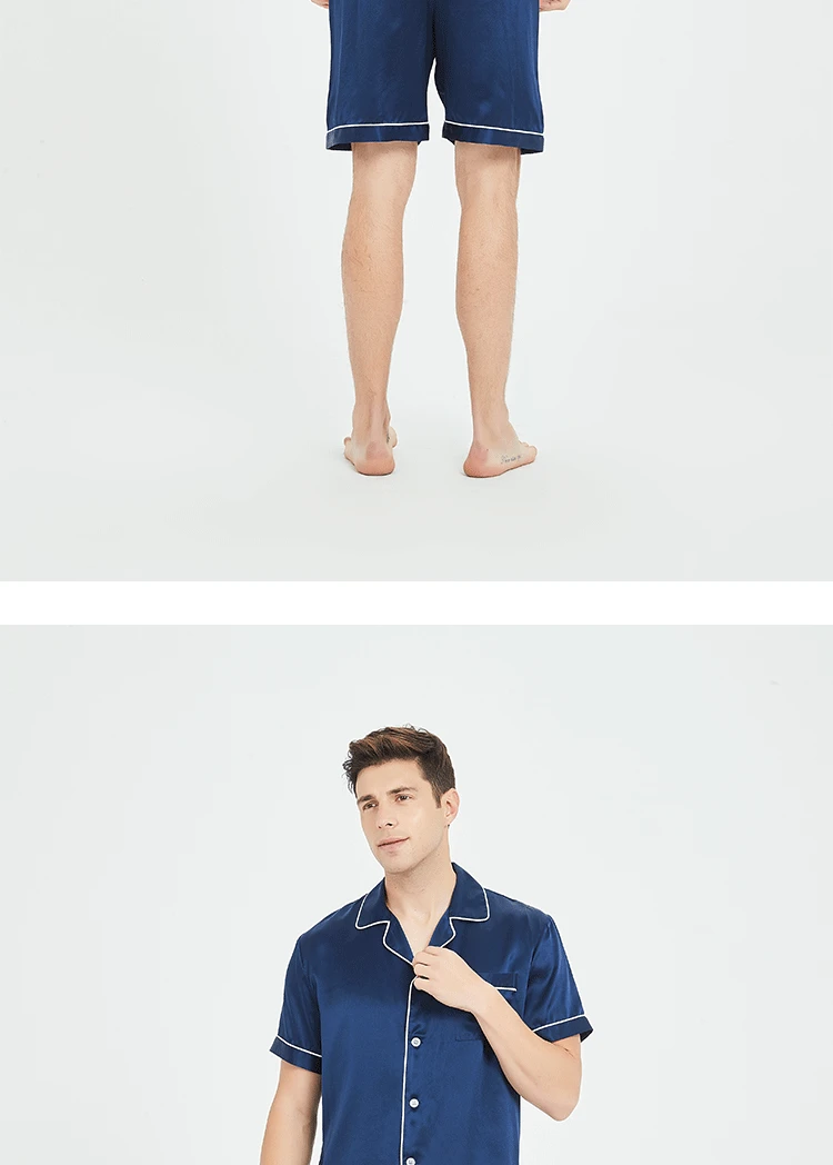 Blue Silk Nightwear For Men | Two Piece Night Dress | Night Dress