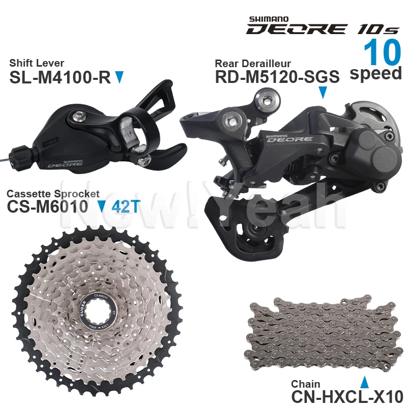 SHIMANO DEORE 10 speed Groupset include M4100 Shifter M4120 M5120 Rear ...