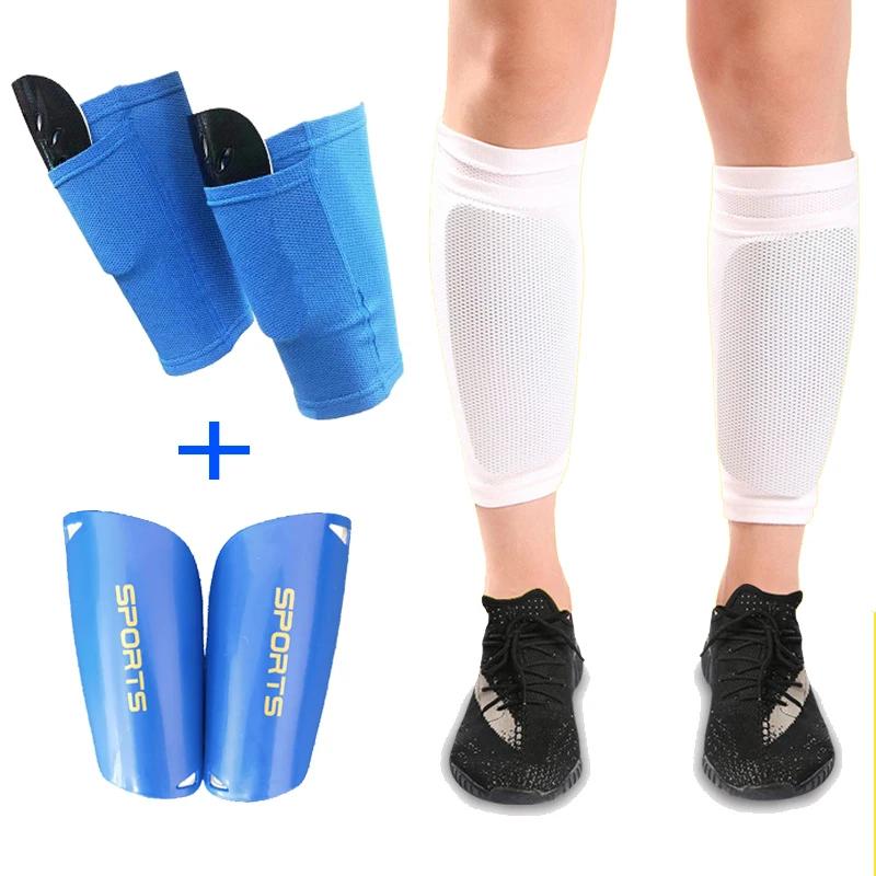 A-Set-Usefully-Football-Shin-Guard-With-Pocket-Adults-Kids-Compression ...