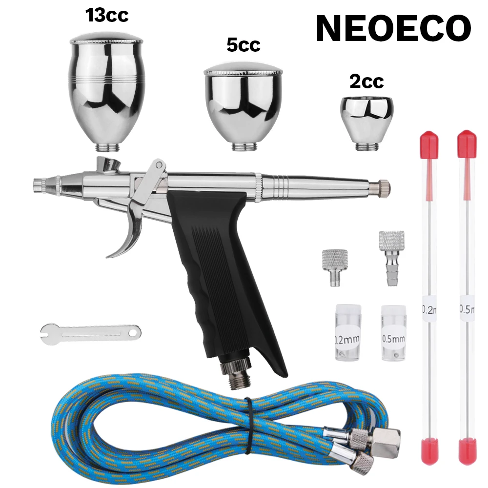 0.2/0.3/0.5mm Double/Dual Action Gravity Feed Spray Gun 2cc 5cc 13cc ...