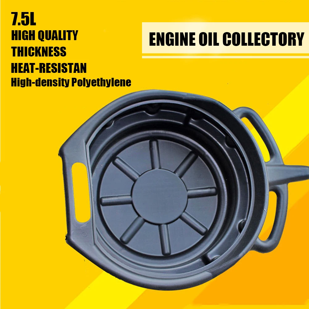 7.5L Plastic Oil Drain Pan Wast Engine Oil Collector Tank Gearbox Oil ...