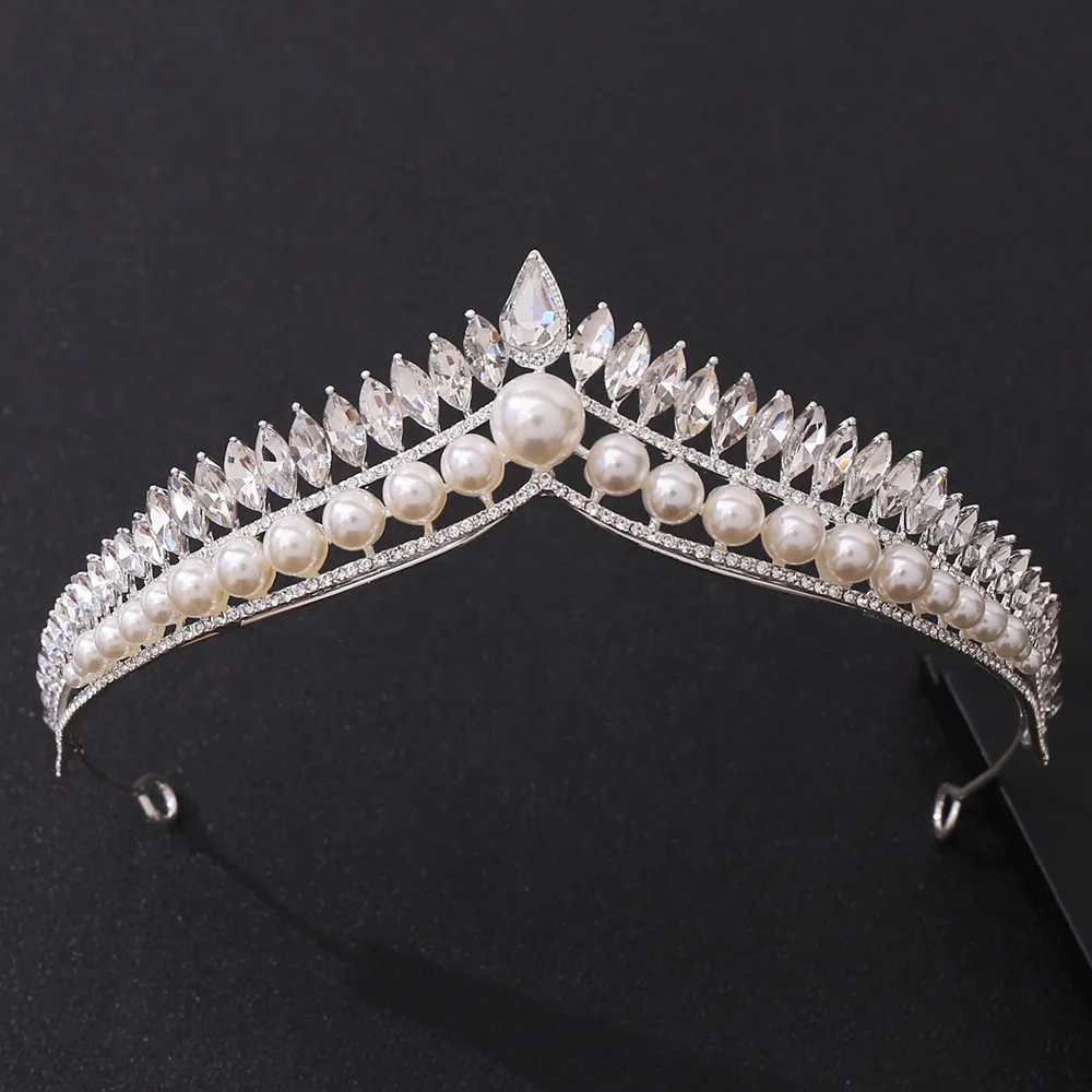 Pearls Crystal Tiara Performance Royal Crown - Arabesque Life
