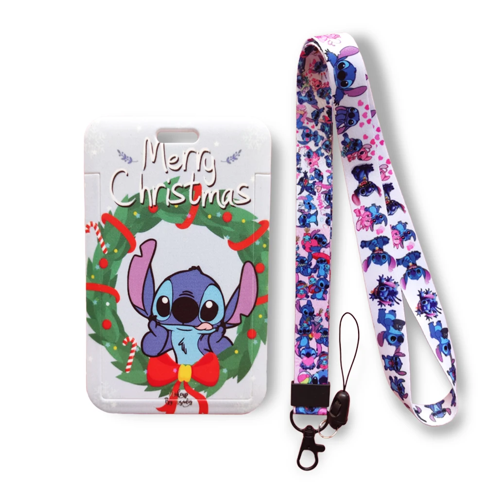 Disney Stitch Staff ID Name Card Case Student Campus Card Hanging Neck ...