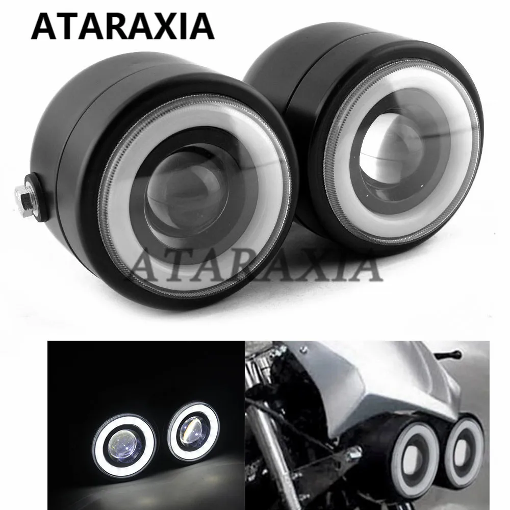 Universal-Twin-Headlight-Motorcycle-Double-Dual-Lamp-For-Harley-Softail ...