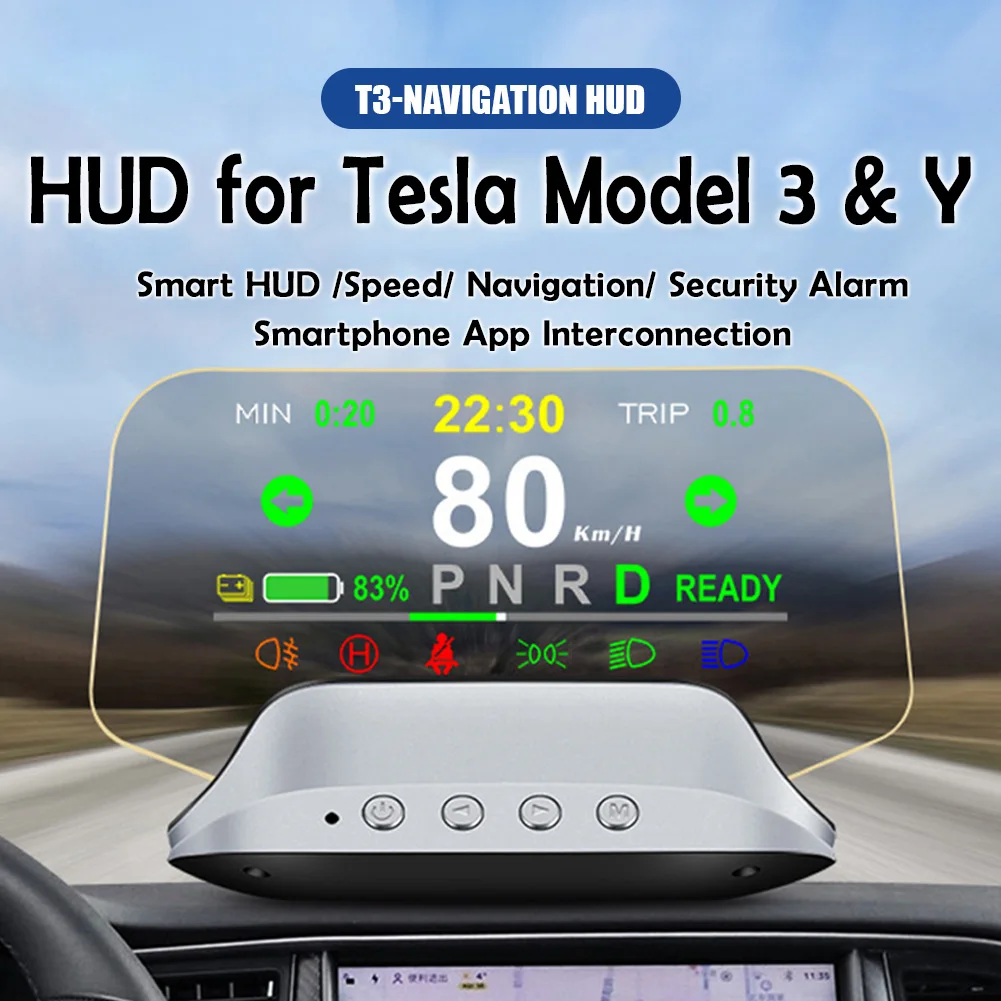 HUD-Car-Head-Up-Display-Speed-Navigation-Projector-Overspeed-Battery ...