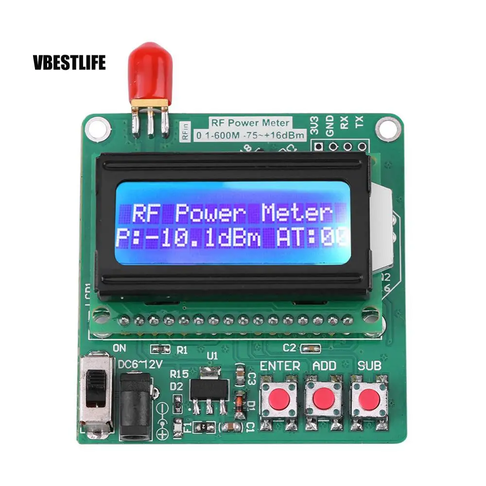 Radio Frequency Meter 1MHZ-8000MHZ 8GHz RF Power Attenuation OLED ...