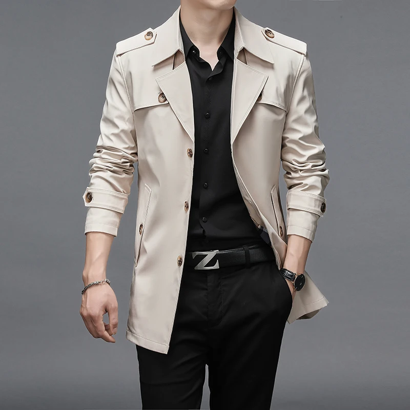 Mens Trench Coat Black | Men's Trench Coat | Windbreaker Coats | Jacket ...