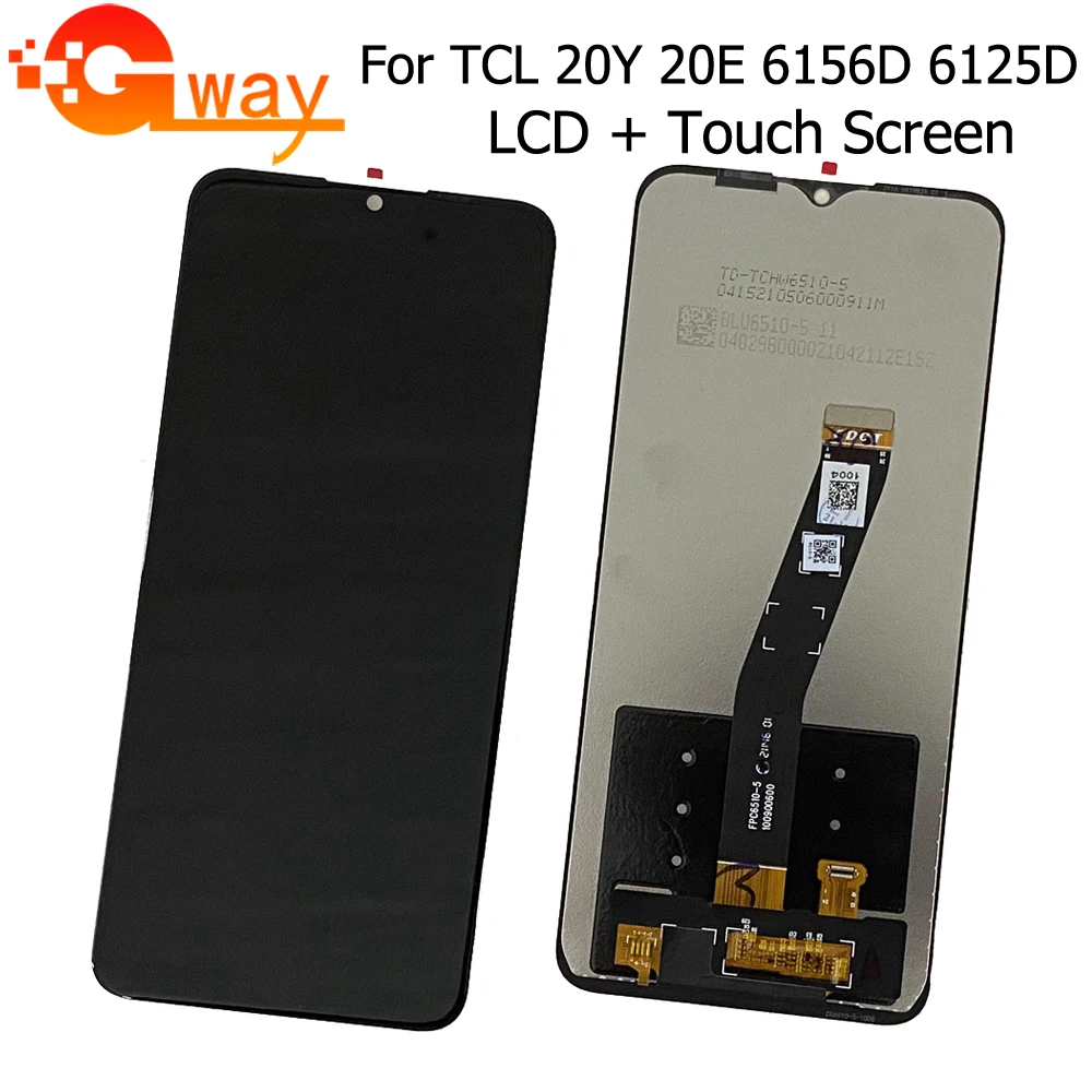 Original completo sensor lcd screen display toque digitador assembléia para tcl 20y 20e 6156d ...