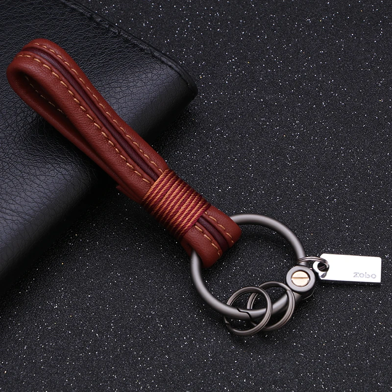 Luxury Leather Woven Rope KeyChain Jobon Best Gift Men Women Keychains ...