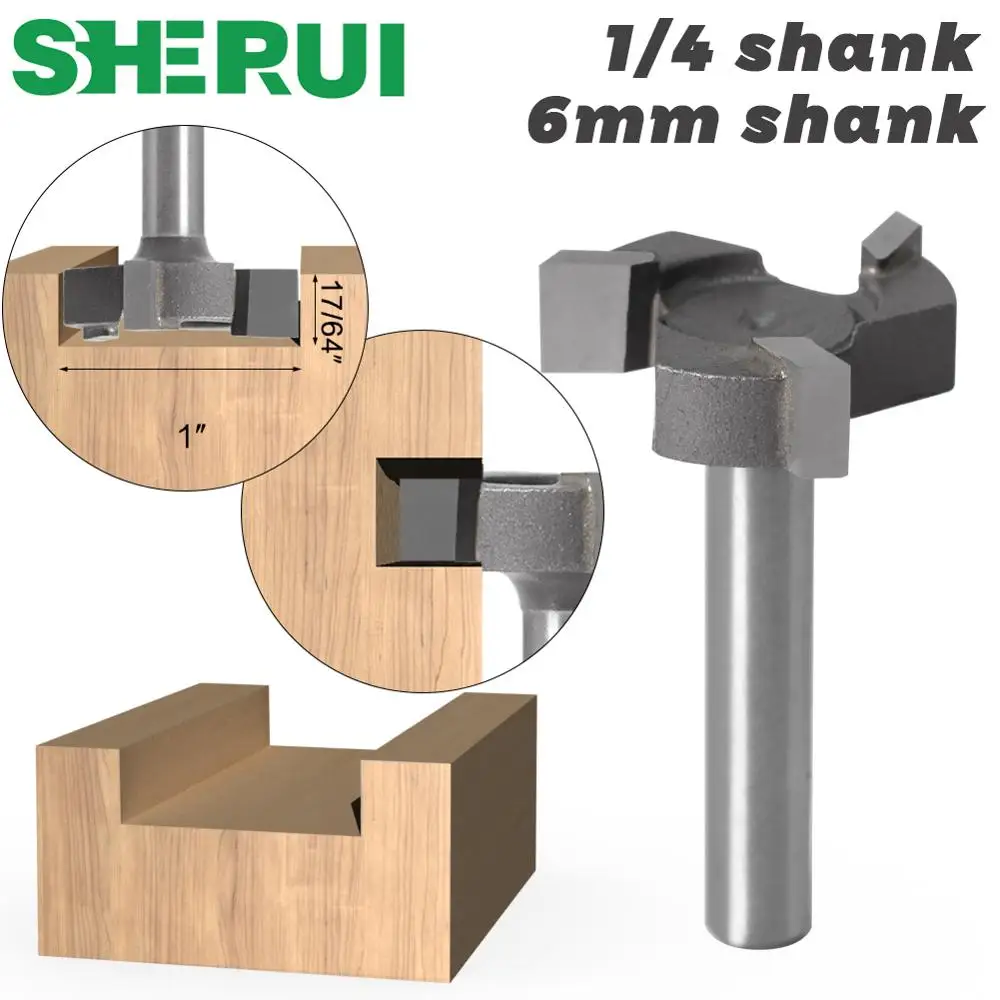 SHERUI-6mm-Shank-1-4-shank-3-teeth-T-Slot-Router-Bit-Milling-Straight ...