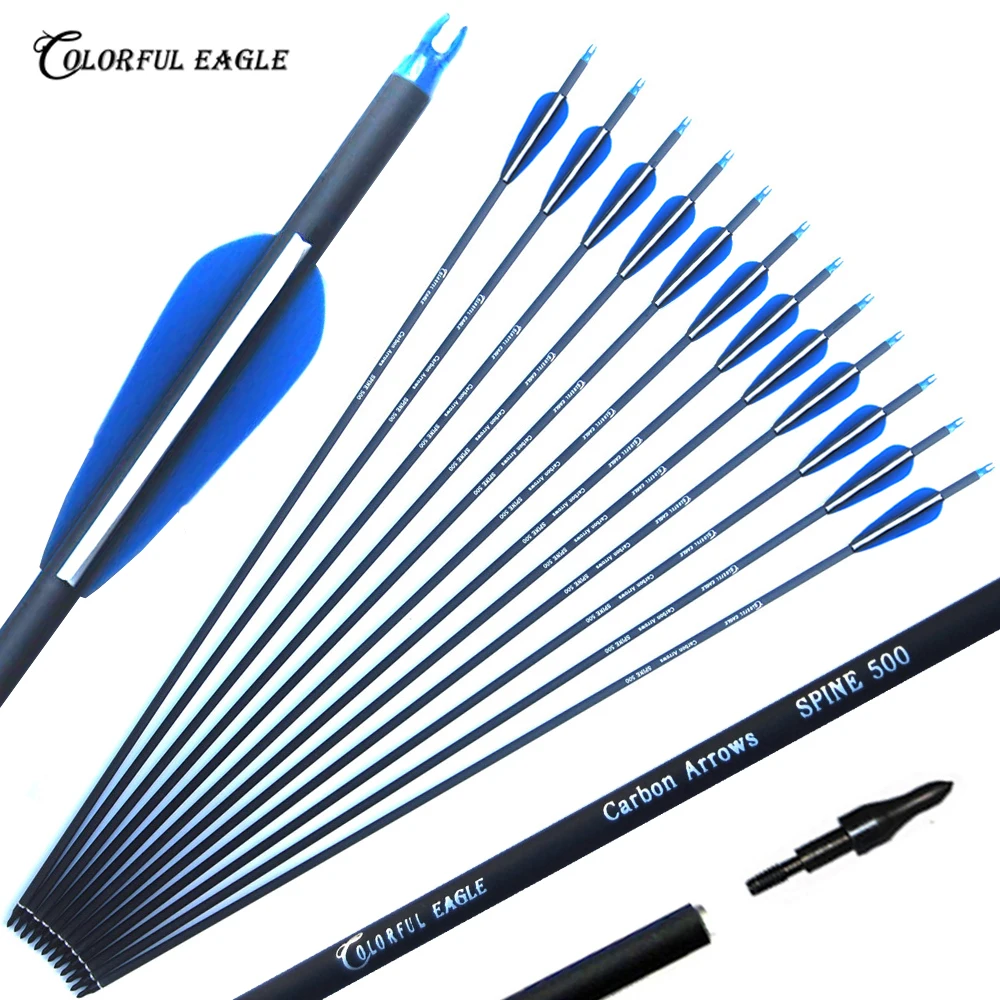 Carbon-Arrows-28-30-31-Inches-Spine-500-Mix-Carbon-Shaft-3-Plastic-Vane ...