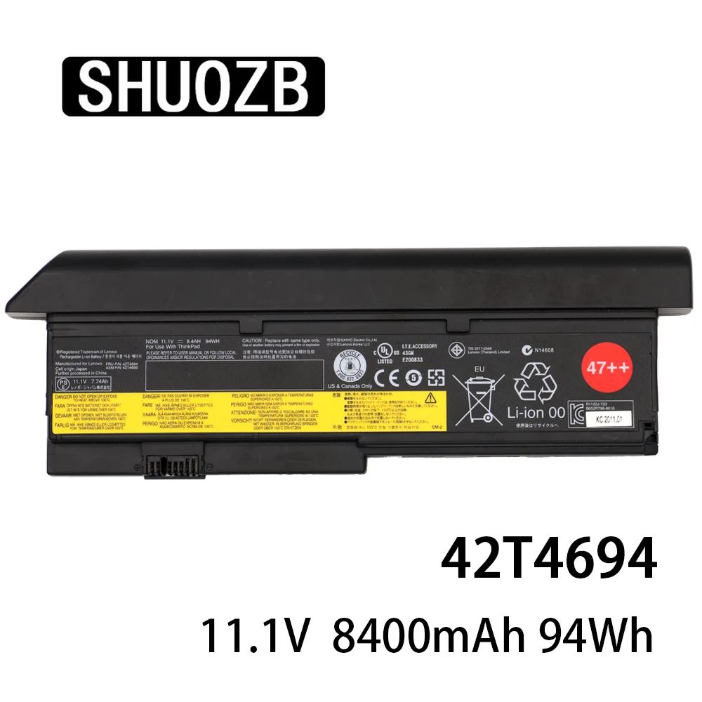 Shuozb New 42t4694 Laptop Battery 11.1v For Lenovo 42t4542 42t4647 ...