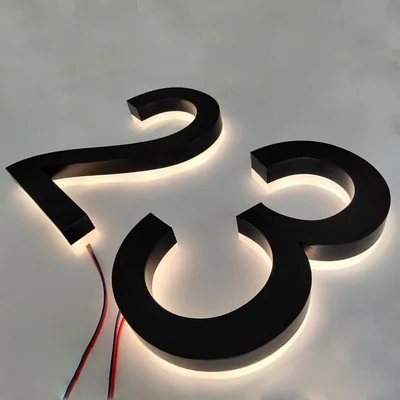3d led number light backlit stainless steel house numbers letters|LED ...
