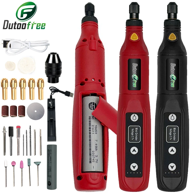 USB Cordless Electric Drill Grinder Rechargeable Removable Battery ...