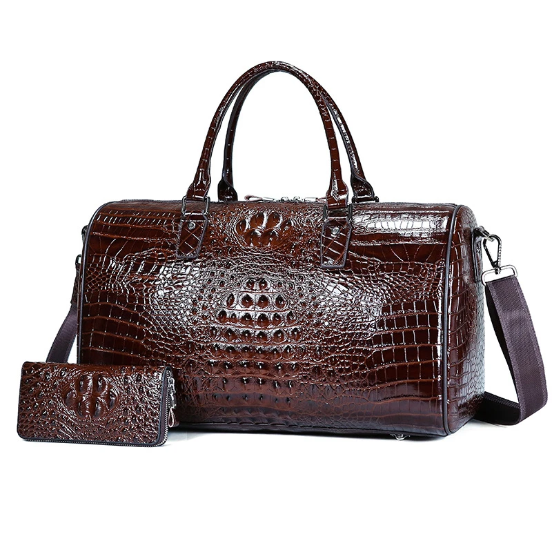 Men-Genuine-Leather-Travel-Bag-Crocodile-Pattern-Large-Capacity ...