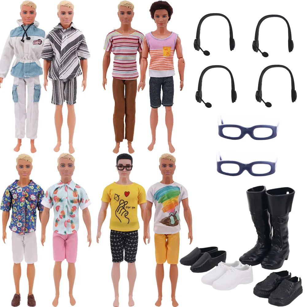 12 Pcs/items=2 Pcs Clothes +6x Accessories+4x Shoes For Barbies Ken ...