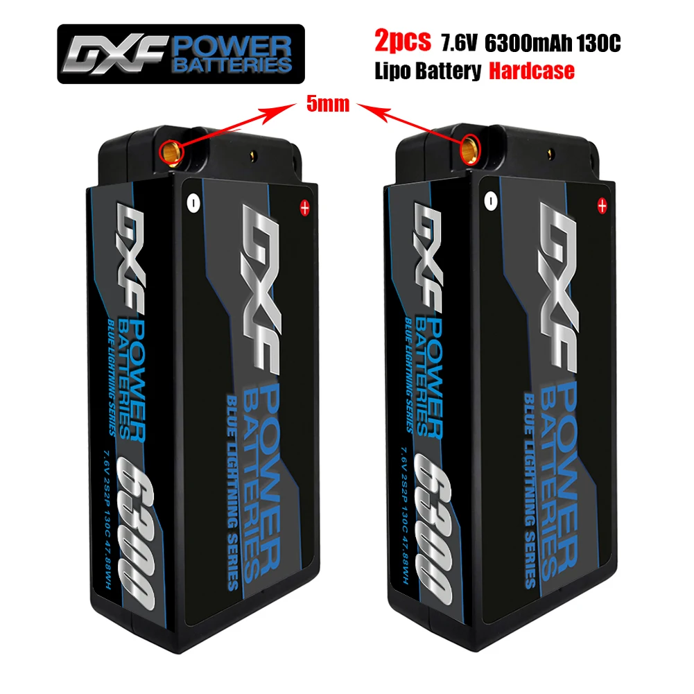 DXF-Lipo-Battery-2S-Shorty-7-6V-6300mah-130C-260C-4mm-5mm-Graphene ...